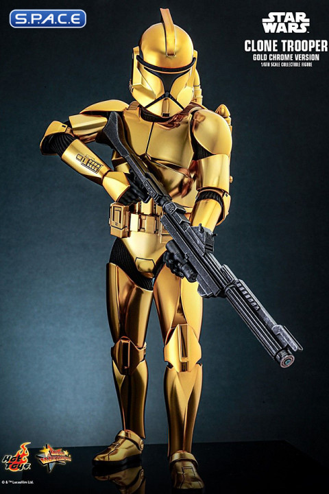 1/6 Scale Clone Trooper Movie Masterpiece MMS735 - Gold Chrome Version ...