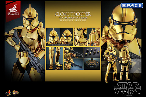 1/6 Scale Clone Trooper Movie Masterpiece MMS735 - Gold Chrome Version ...