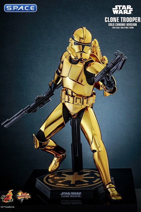1/6 Scale Clone Trooper Movie Masterpiece MMS735 - Gold Chrome Version ...