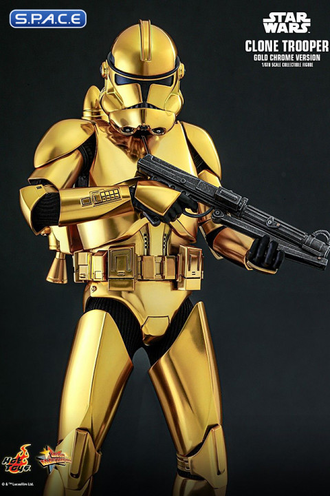 1/6 Scale Clone Trooper Movie Masterpiece MMS735 - Gold Chrome Version ...