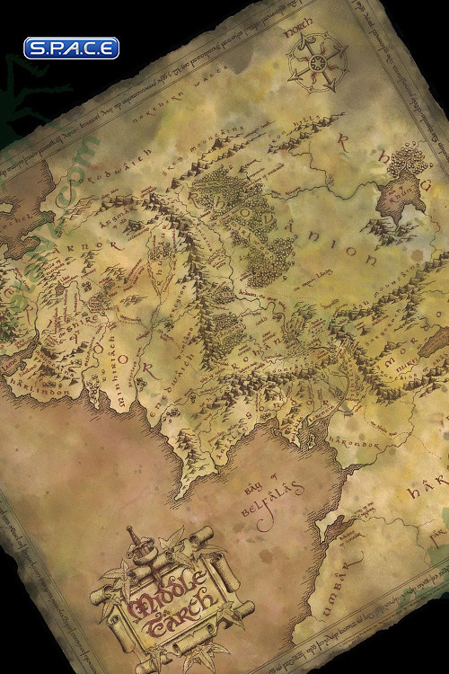 Parchment Map of Middle-Earth (Lord of the Rings)