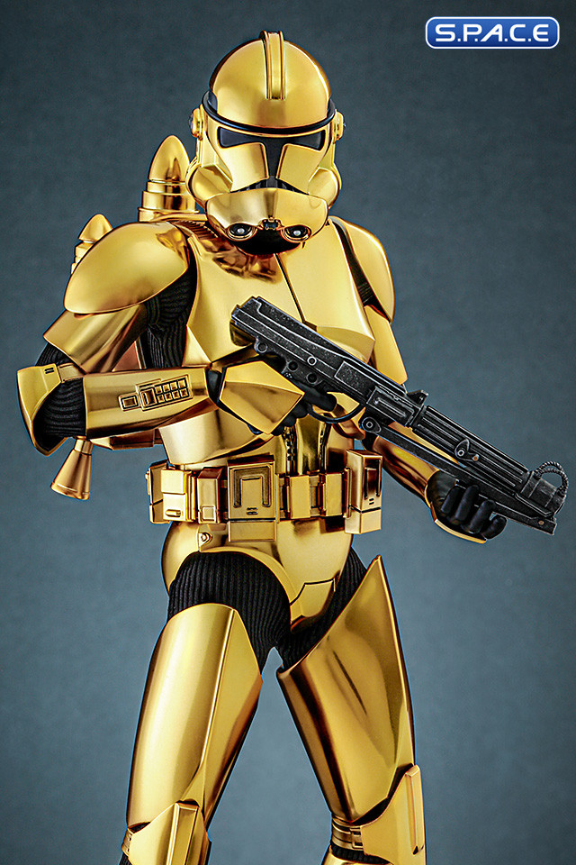 1/6 Scale Clone Trooper Movie Masterpiece MMS735 - Gold Chrome Version ...