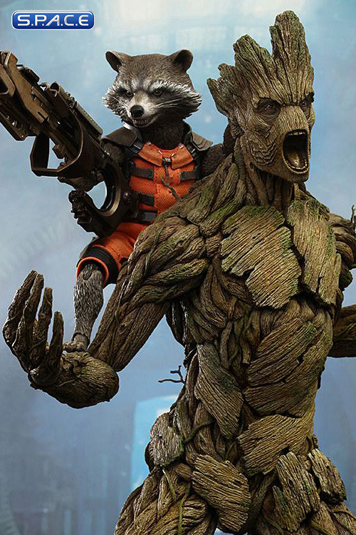 1/6 Scale Rocket & Groot Movie Masterpiece Set MMS254 (Guardians of the ...